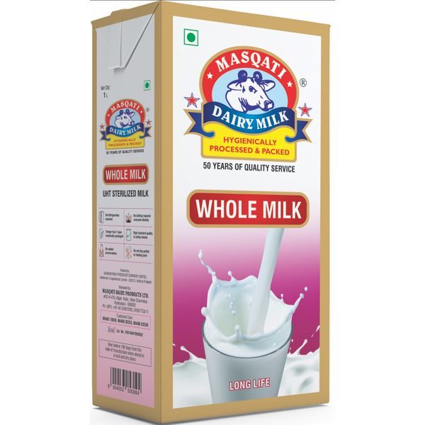 Masqati Whole Milk 1 Ltr. (12/Pk.) - UrbanGroc